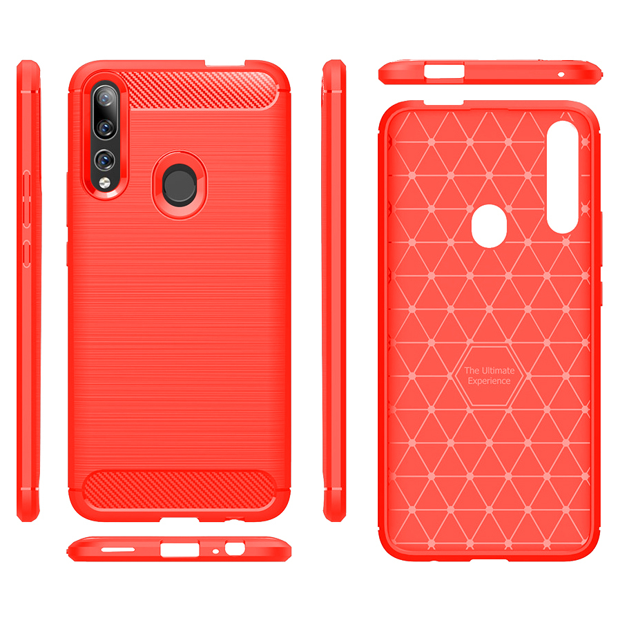 Flexi Slim Carbon Fibre Case for Huawei Y9 Prime 2019 (Red)